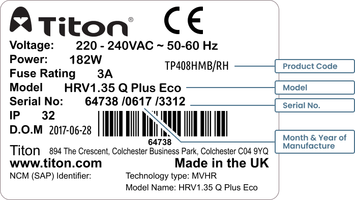 How to Identify your product or unit | Titon UK